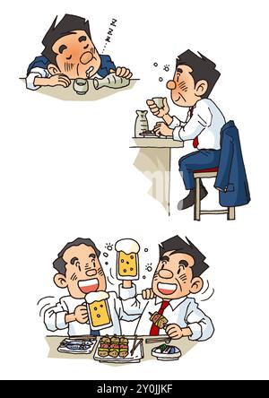 Life of middle aged man, binge eating, eating while doing other things ...