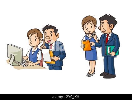 Life of middle aged man, superior and subordinate relationship Stock ...