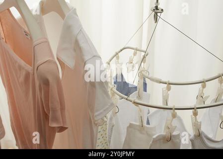 Indoor drying laundry Stock Photo - Alamy