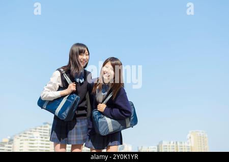 Two Japanese high school students Stock Photo - Alamy