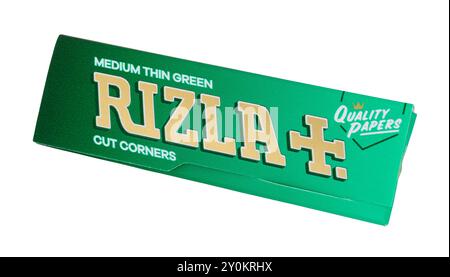 Packet of Rizla green medium thickness cigarette hand rolling papers ...