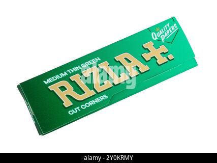 Packet of Rizla green medium thickness cigarette hand rolling papers ...
