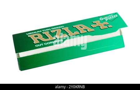 Packet of Rizla green medium thickness cigarette hand rolling papers ...