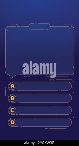 Neon quiz template, UI design for questionnaire with multiple answers ...