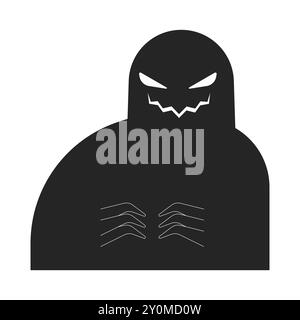 Silhouette monster evil smiling 2D cartoon character Stock Vector Image ...