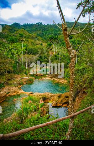 Sendero reino de las aguas waterfall in mountain park on Cuba Stock ...
