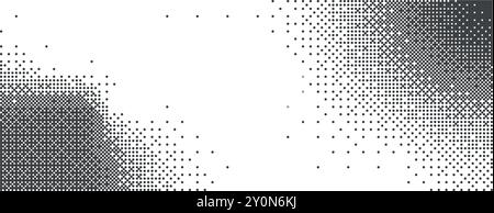 Pixelated bitmap gradient texture. Black and white dither pattern ...