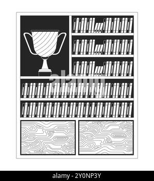 Winner cup on bookcase shelf 2D cartoon object Stock Vector Image & Art ...