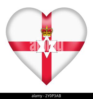 Heart shape of Northern Ireland flag isolated on white Stock Photo - Alamy