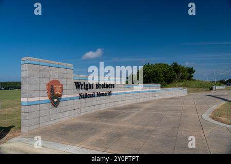Kitty Hawk, North Carolina - September 1, 2024: Entrance sign to the ...