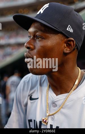 New York Yankees' Jazz Chisholm Jr. hits a three-run home run during the first inning of a ...