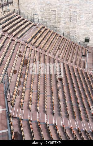 Stackable grandstand seating at an outdoor venue Stock Photo - Alamy