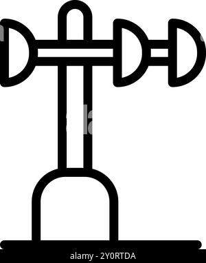 Simple vector icon of an anemometer, measuring wind speed and ...