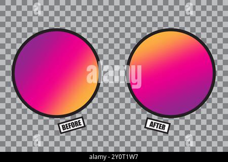 Gradient background. Vector before after. Editable frame illustration ...