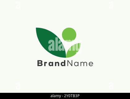 modern people leaf logo vector illustration design template Stock ...