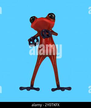 Fun 3D cartoon frog dancing Stock Photo - Alamy