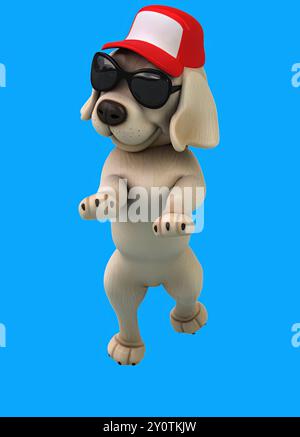 Fun 3D cartoon white Labrador retriever Stock Photo - Alamy