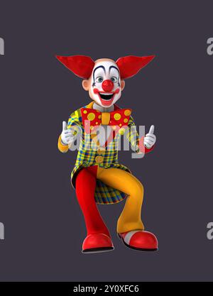 Fun cartoon clown with thumbs up and down Stock Photo - Alamy
