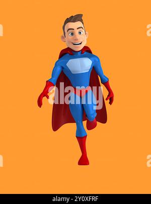 Fun 3D cartoon superhero dancing Stock Photo - Alamy