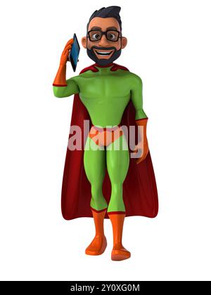 Fun 3D cartoon indian superhero with alpha Stock Photo - Alamy