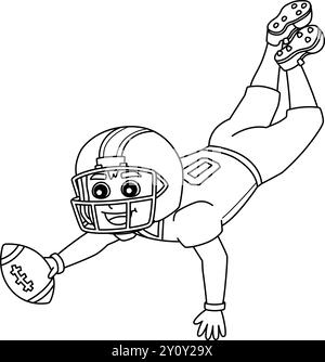 American Football Touchdown Coloring Page for Kids Stock Vector Image ...