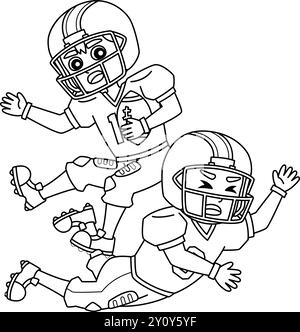 American Football Player Evading Tackle Clipart Stock Vector Image ...