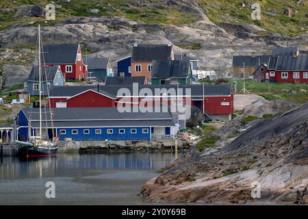 The remote village of aappilattoq is virtually inaccessible by land ...