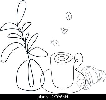 One continuous line pizza slice menu concept. Restaurant food pizzeria ...