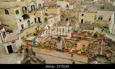Vicoli e monumenti della città di Matera, Basilicata, Italia Stock ...