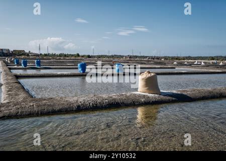 Saltwork on the road between Makassar and Bira, South Sulawesi ...