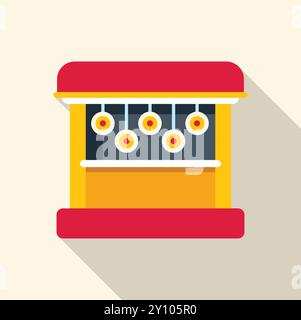 Shooting gallery game with hanging targets at amusement park or ...