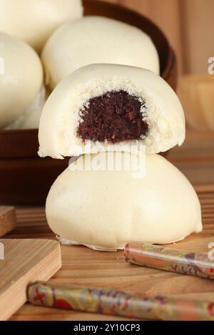 Japanese sweets filled with sweet azuki beans steamed Stock Photo - Alamy