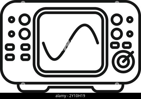 Sine wave, black and white sinusoidal line sinusoid - vector seamless ...