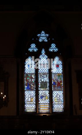 Stained glass window of the chapel of Balliol college, Oxford ...