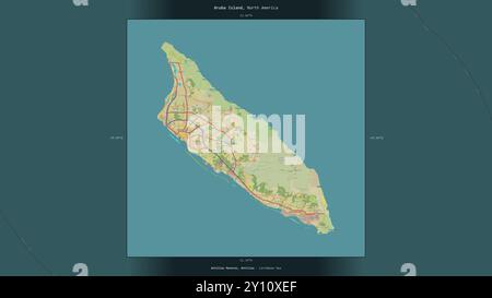 Aruba highlighted on a topographic, OSM standard style map Stock Photo ...