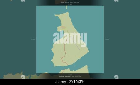 Galapagos - Ecuador highlighted on a topographic, OSM standard style ...