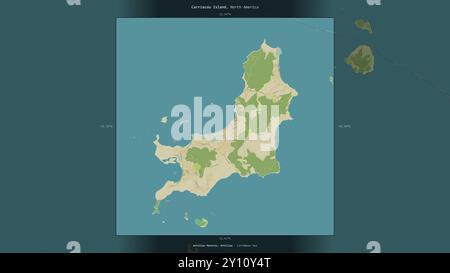 Grenada highlighted on a topographic, OSM standard style map Stock ...