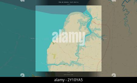 Ilha de Colares in the South Atlantic Ocean on a topographic, OSM ...
