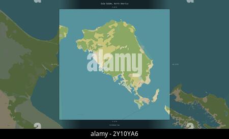 Panama highlighted on a topographic, OSM Humanitarian style map Stock ...