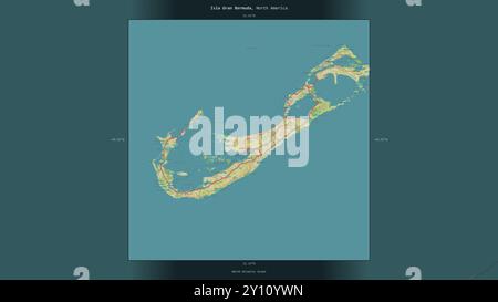 Bermuda highlighted on a topographic, OSM standard style map Stock Photo - Alamy