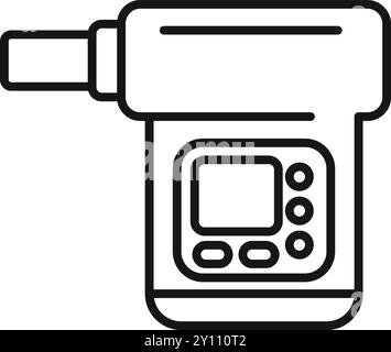 Driver alcohol test device isolated on white. Person blowing into the ...