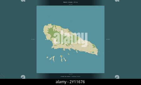 Comoros highlighted on a topographic, OSM Humanitarian style map Stock ...