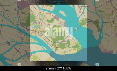 Nansha Island in the South China Sea on a topographic, OSM Humanitarian ...