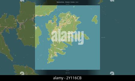 Shape of Nakanoshima, Shimane Island in the Japan Sea, belonging to ...