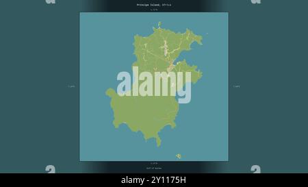 Sao Tome and Principe highlighted on a topographic, OSM standard style ...
