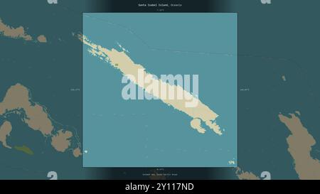 Santa Isabel Island in the Solomon Sea on a topographic, OSM ...
