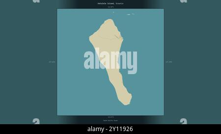 Vatulele Island in the South Pacific Ocean on a topographic, OSM ...