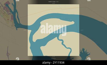 Kuwait highlighted on a topographic, OSM Humanitarian style map Stock ...