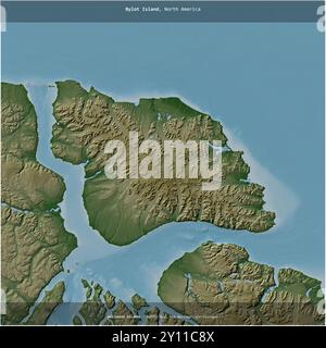 Bylot Island in the Baffin Bay on a colored elevation map Stock Photo ...