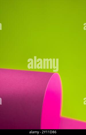 Abstract background. Rolled colorful sheets of paper. Screen backdrop ...